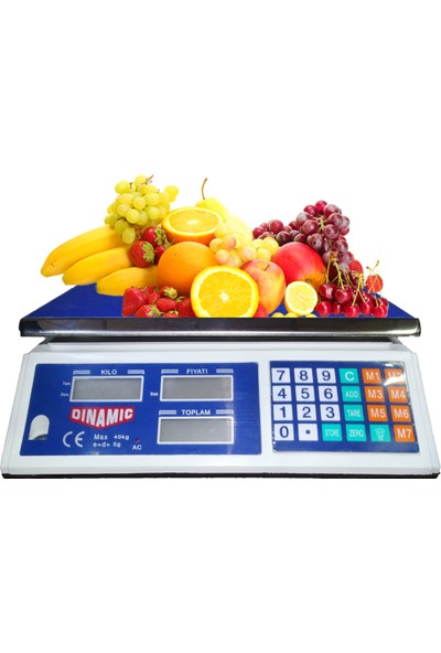 Dinamic Terazi Bakkal Manav Market ve Pazarcı Tartıcı Max.40 Kg 2.Gr Hassasiyet
