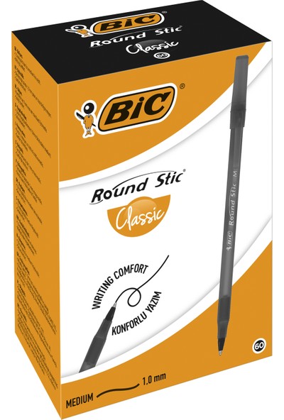 Bic Round Stic Tükenmez Kalem Siyah 60'Lı Kutu Bic Round Stic Tükenmez Kalem Siyah 60'Lı Kutu