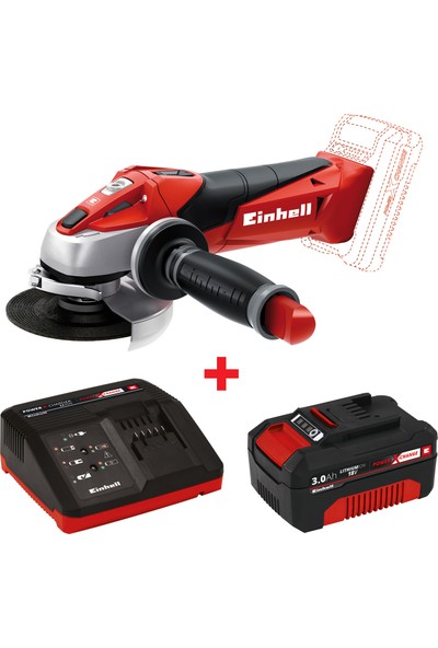 Einhell Akülü Taşlama Te-Ag 18/115 Li Kit + 18V Kit +3 Ah Starter-Kit (4431110-1) Einhell Akülü Taşlama Te-Ag 18/115 Li Kit + 18V Kit +3 Ah Starter-Kit (4431110-1)