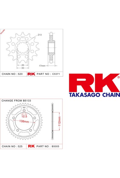 Honda CBF 600 S Rk Ön Arka Dişli 525 - 16/42 T(2010-2013)