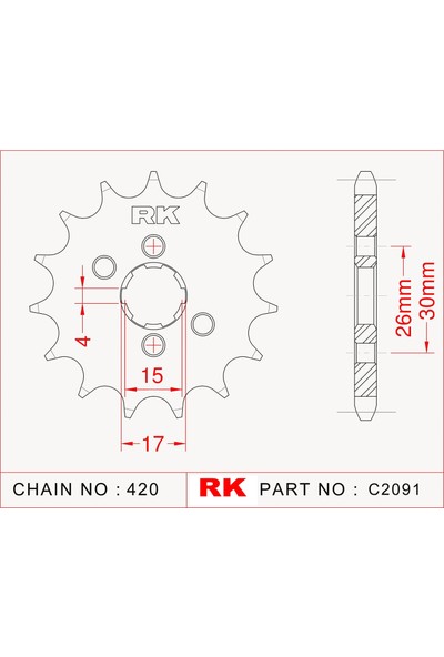 Honda WAVE 110 RK Çelik Ön Dişli C2091-15 (2012-2015) Honda WAVE 110 RK Çelik Ön Dişli C2091-15 (2012-2015)