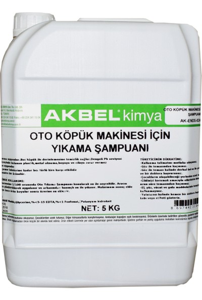 Akbel Kimya Oto Köpük Makinesi İçin Yıkama Şampuanı 5 Kg 1/100 Akbel Kimya Oto Köpük Makinesi İçin Yıkama Şampuanı 5 Kg 1/100