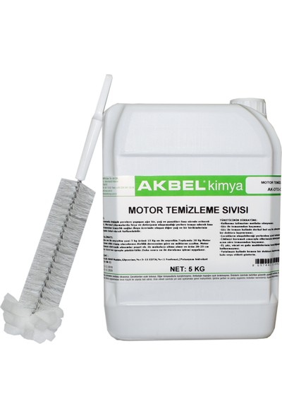 Akbel Motor Temizleme Sıvısı 5 kg 1/3 + Motor Temizleme Fırçası