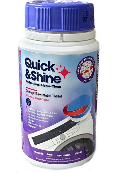 Quick&Shine Çamaşır Beyazlatıcı Tablet Çivit Quick&Shine Çamaşır Beyazlatıcı Tablet Çivit