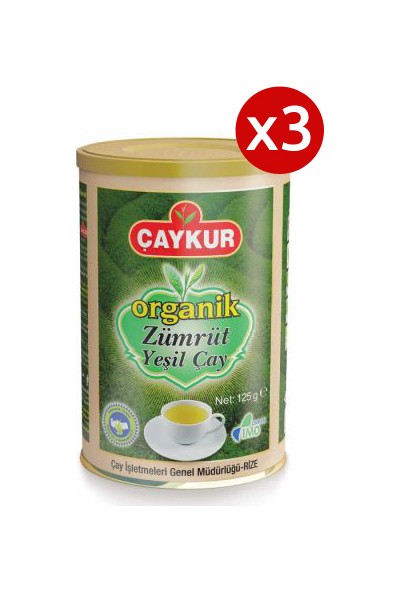 Çaykur Organik Zümrüt Yeşil Çay 125 gr x 3' lü