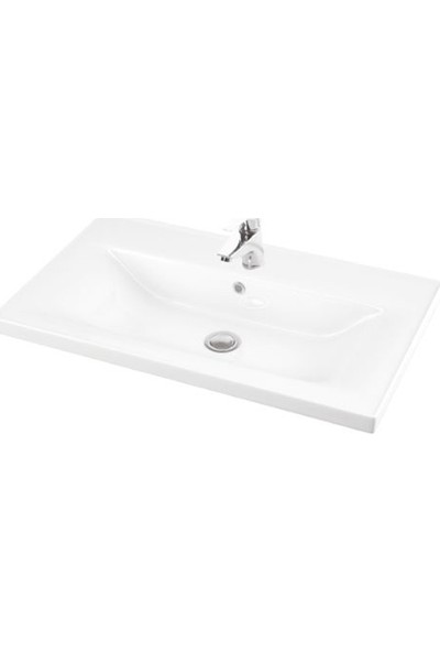 Lapino Sava 80 cm Konsollu Lavabo Beyaz Renk Lapino Sava 80 cm Konsollu Lavabo Beyaz Renk