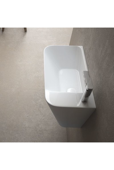 Lucco Primo 28 cm Mini Monoblok Lavabo Beyaz Lucco Primo 28 cm Mini Monoblok Lavabo Beyaz