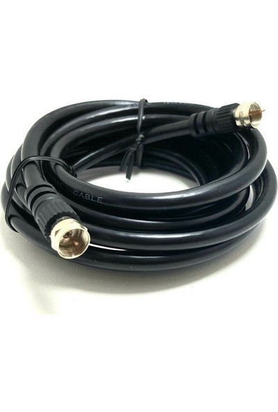 Electroon 3mt F Konnektörlü Hazır Uydu Anten Kablosu Siyah Electroon 3mt F Konnektörlü Hazır Uydu Anten Kablosu Siyah
