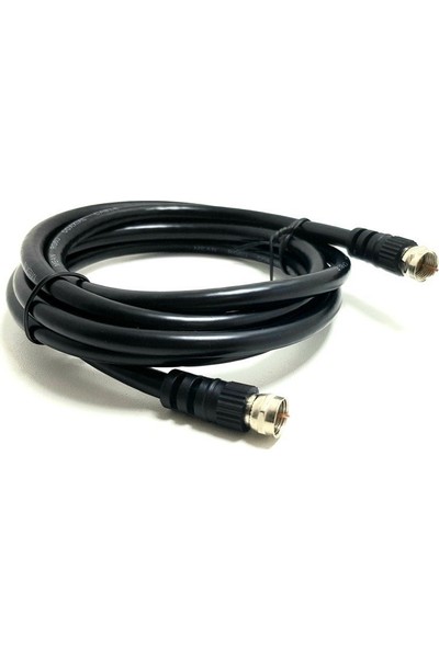 Electroon 1.5mt F Konnektörlü Hazır Uydu Anten Kablosu Siyah