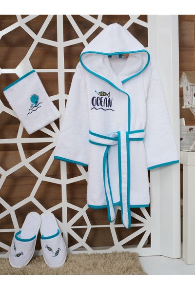Z&R HOME Bambu 7-8 Yaş Çocuk Bornoz Seti - Ocean Z&R HOME Bambu 7-8 Yaş Çocuk Bornoz Seti - Ocean