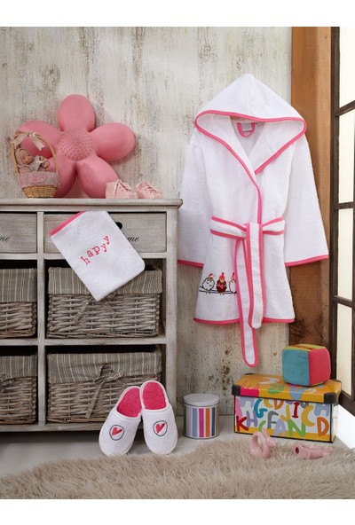 Z&R HOME Bambu 7-8 Yaş Çocuk Bornoz Seti - Pecora Z&R HOME Bambu 7-8 Yaş Çocuk Bornoz Seti - Pecora