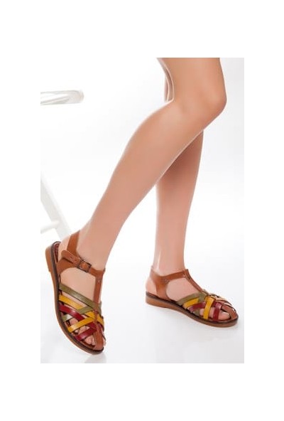 Tarçın Deri Günlük Multi-1 Kadın Sandalet Ayakkabı TRC61-3081