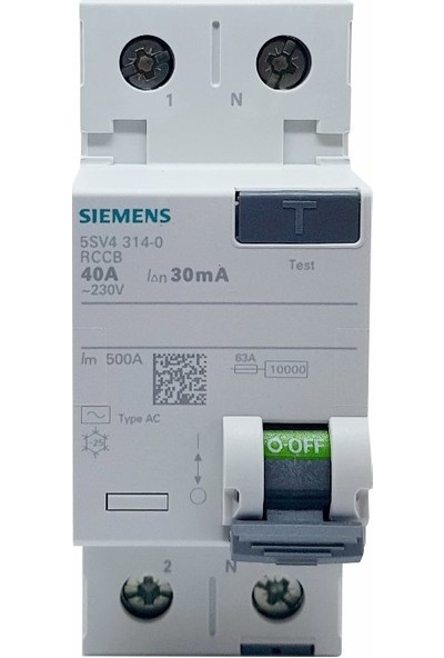 Siemens 40A 30MA 230V Kaçak Akım Rolesi Siemens 40A 30MA 230V Kaçak Akım Rolesi