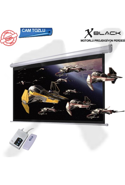 Xblack 300 x 225 cm Cam Tozlu Kumaş Motorlu Uzaktan Kumandalı Projeksiyon Perdesi XGE-300 (Arkası Siyah Fonlu) Xblack 300 x 225 cm Cam Tozlu Kumaş Motorlu Uzaktan Kumandalı Projeksiyon Perdesi XGE-300 (Arkası Siyah Fonlu)