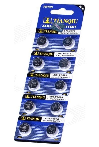 Tianqia AG13/LR44H/357A Alkalin Pil 10'lu