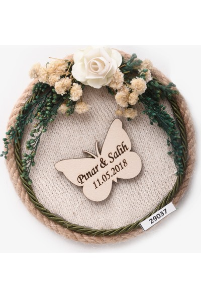 Lora Kuru Çiçekli Yeşik Nikah Şekeri Model 37 50 Adet