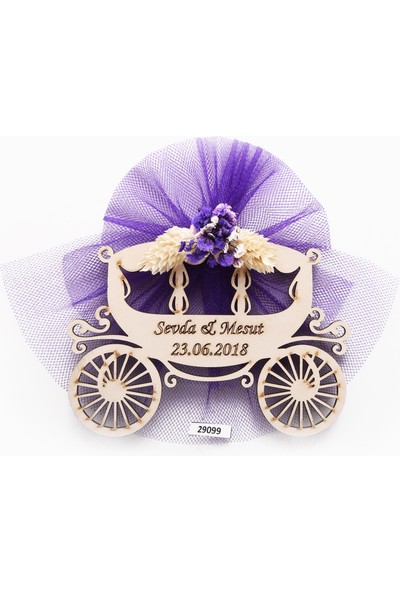 Lora Kuru Çiçekli Mor Nikah Şekeri Model 99 50 Adet