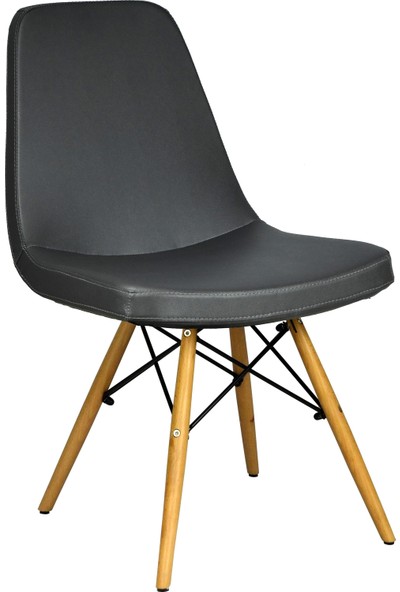 Bürocci Julia Cafe Koltuğu Koltuğu - Gri Deri - 2019G0125