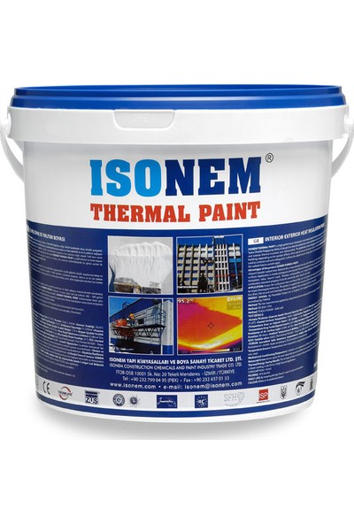 Isonem Thermal Pai̇nt İç ve Dış Cephe Isı ve Su Yalıtım Boyası 10 lt Beyaz