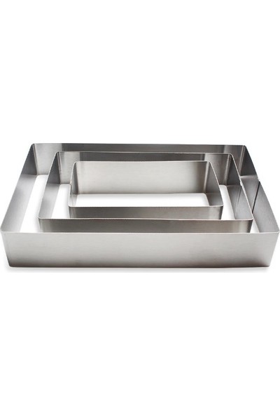 Narkalıp Dikdörtgen Kek Kalıbı 3'lü Set Derinlik 5 cm
