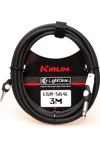 Kirlin LGA564L3MBK Ses Aktarım Kablosu 1 / 4 Trs Plug - 3,5 mm Trs Plug