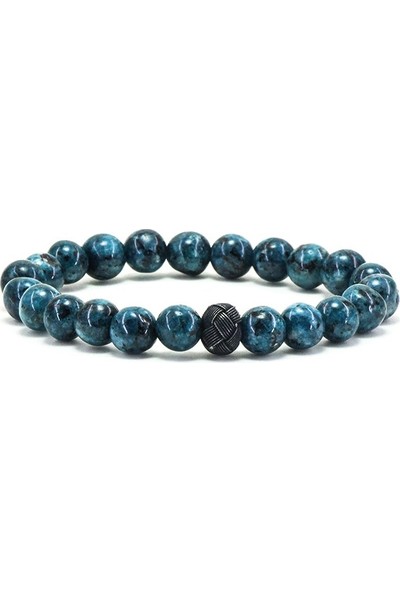 Zuk CollectionGümüş Kazaziyeli Doğal Taş Kuvars Bileklik ’Unique Blue’