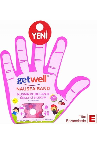 Getwell Nausea Kusma ve Bulantı Önleyici Bileklik Band (Çocuk) Pembe Getwell Nausea Kusma ve Bulantı Önleyici Bileklik Band (Çocuk) Pembe
