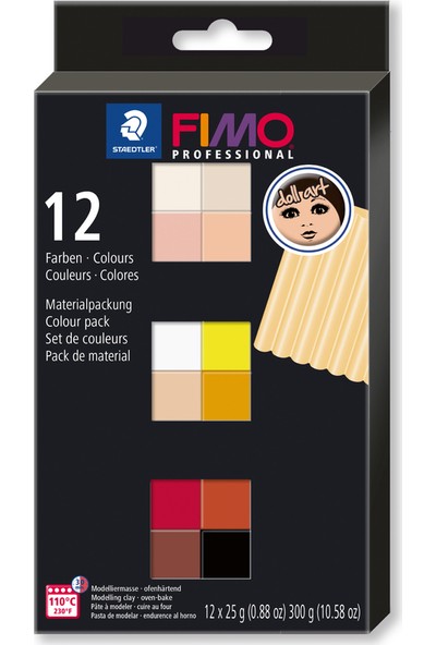 Staedtler Fimo Professional Polimer Kil Seti 12'Li - Doll Art Staedtler Fimo Professional Polimer Kil Seti 12'Li - Doll Art