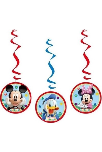 Happyland Mickey Mouse Açılır Yay Süs Tavan İçin Sarkık Süsler 6 Adet