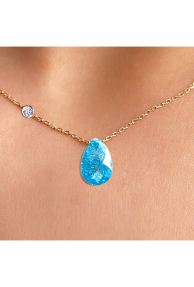 Demasgold Pırlanta 14 Ayar Altın Okyanus Taşlı Kolye