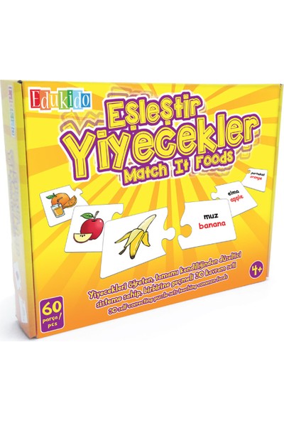 Edukido Eğitici Oyuncak Eşleştir Mukavva Puzzle Yiyecekler EDU-1002 Edukido Eğitici Oyuncak Eşleştir Mukavva Puzzle Yiyecekler EDU-1002