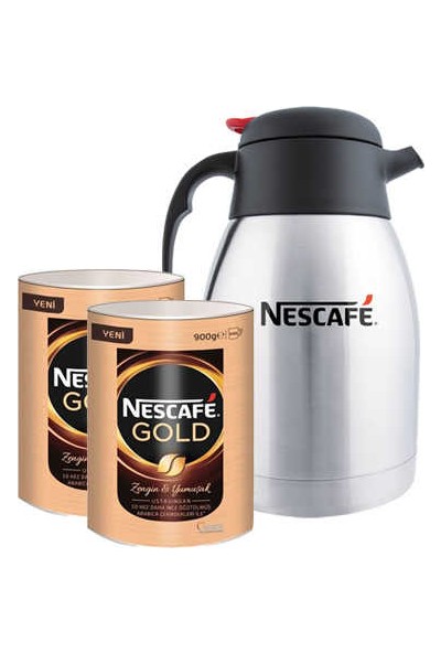 Nescafe Gold Eko Paket 900 gr x 2' li + Termos Nescafe Gold Eko Paket 900 gr x 2' li + Termos