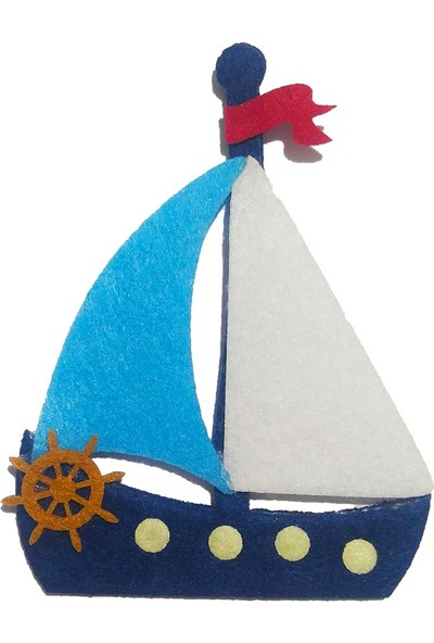 Keçeden 10 cm. Yelkenli Gemi Figürü 5 Adet Keçeden 10 cm. Yelkenli Gemi Figürü 5 Adet