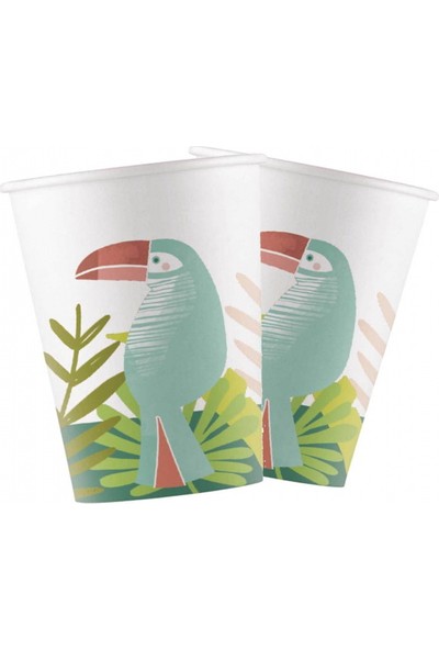 Party Shop Tropikal Parti Tukan Kuşu Temalı Kağıt Bardak Party Shop Tropikal Parti Tukan Kuşu Temalı Kağıt Bardak