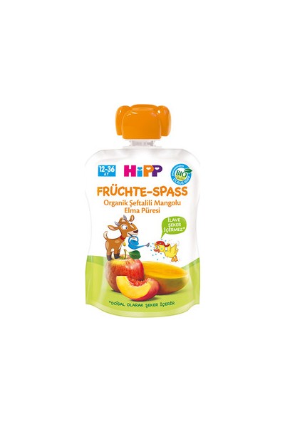 Hipp Organik Şeftalili ve Mangolu Meyve Püresi 90 gr 6 Adet Hipp Organik Şeftalili ve Mangolu Meyve Püresi 90 gr 6 Adet