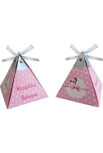 Elite Piramit Karton Lokumluk Hoş Geldin Bebeğim Bebek Pusetli Pembe ( 6,5*7Cm) 50 Adet Elite Piramit Karton Lokumluk Hoş Geldin Bebeğim Bebek Pusetli Pembe ( 6,5*7Cm) 50 Adet