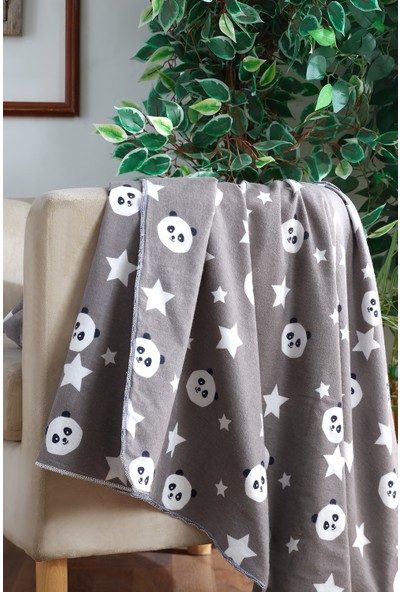 Lady Moda Organik Pamuklu Tv Battaniyesi Panda 130x170 cm Lady Moda Organik Pamuklu Tv Battaniyesi Panda 130x170 cm