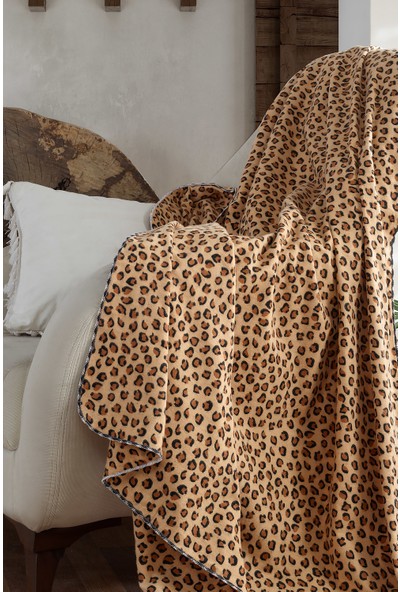 Lady Moda Organik Pamuklu Tv Battaniyesi Leopar 130x170 cm Lady Moda Organik Pamuklu Tv Battaniyesi Leopar 130x170 cm