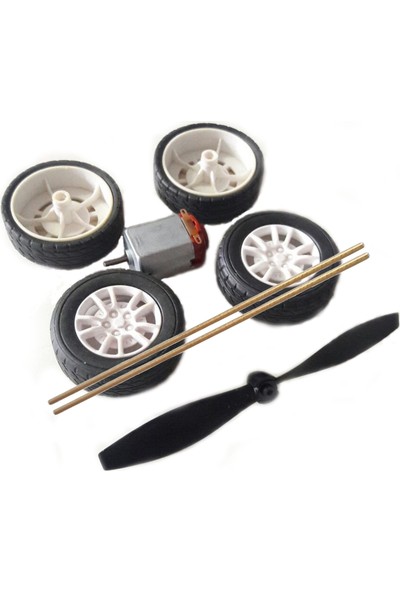 Ece 42Mm Tekerlek 12 Adet - Tek Kanat Pervane 3 Adet - 1.5-3V Dc Motor 3 Adet Set Ece 42Mm Tekerlek 12 Adet - Tek Kanat Pervane 3 Adet - 1.5-3V Dc Motor 3 Adet Set
