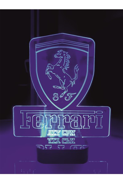 Ömr Dizayn Hediye 3D Gece Lambası Ferrari Ömr Dizayn Hediye 3D Gece Lambası Ferrari