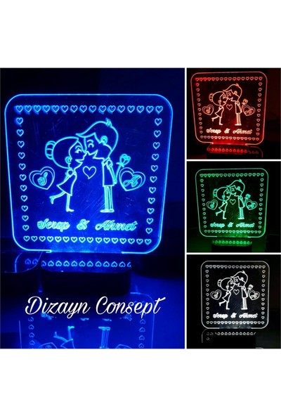 Ömr Dizayn Hediye 3D Gece Lambası Sevgiliye Özel Model 2 Ömr Dizayn Hediye 3D Gece Lambası Sevgiliye Özel Model 2