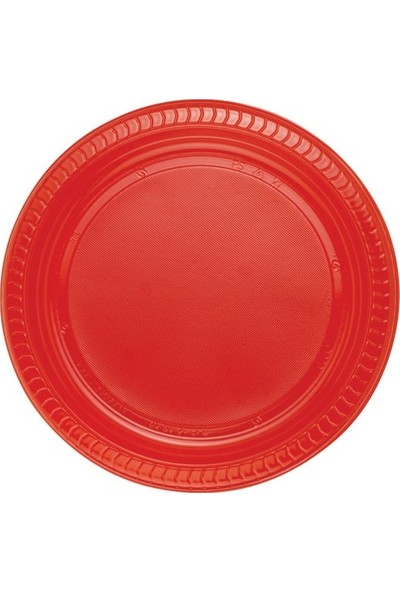 Roll Up 25'li Kırmızı Plastik Tabak 22 cm
