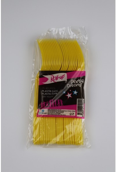 Roll Up 25'li Plastik Çatal Çeşitli Sarı Roll Up 25'li Plastik Çatal Çeşitli Sarı