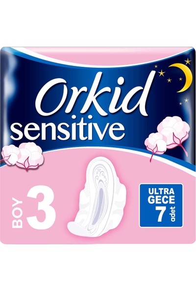 Orkid Sensitive Gece 7 Adet Tekli Paket Hijyenik Ped Orkid Sensitive Gece 7 Adet Tekli Paket Hijyenik Ped