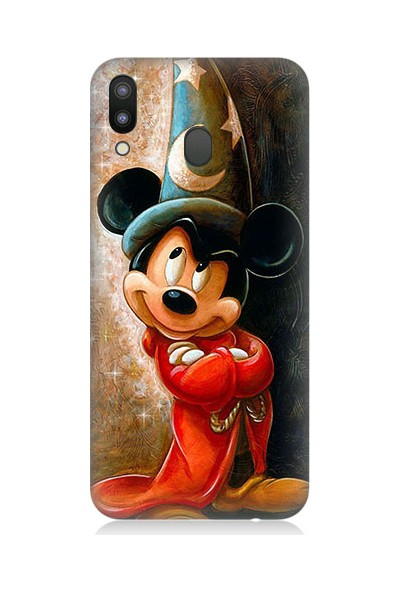 Teknomeg Samsung Galaxy M20 Büyücü Mickey Mouse Desenli Tasarım Silikon Kılıf