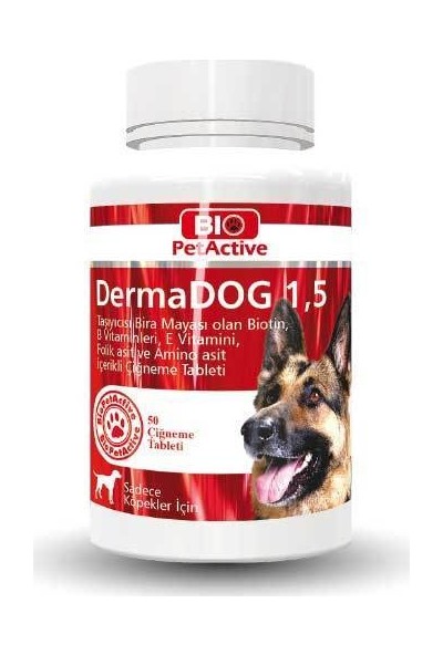 Bio Pet Active Dermadog 50 Tablet Brewers Yeast Sarımsaklı Maya Tableti Bio Pet Active Dermadog 50 Tablet Brewers Yeast Sarımsaklı Maya Tableti