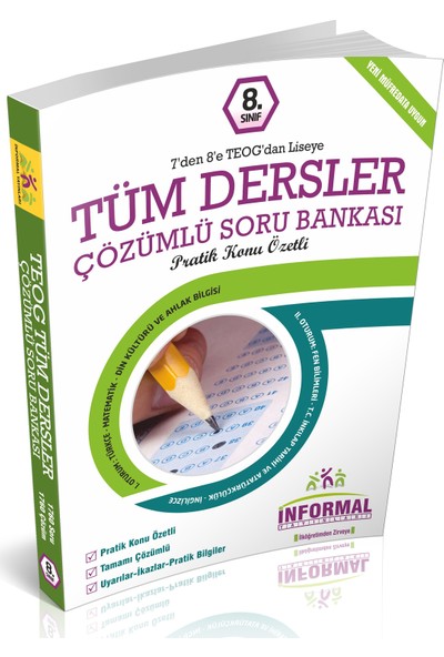 Informal TEOG 8. Sınıf Tüm Dersler Çözümlü Konu Özetli Soru Bankası Informal TEOG 8. Sınıf Tüm Dersler Çözümlü Konu Özetli Soru Bankası
