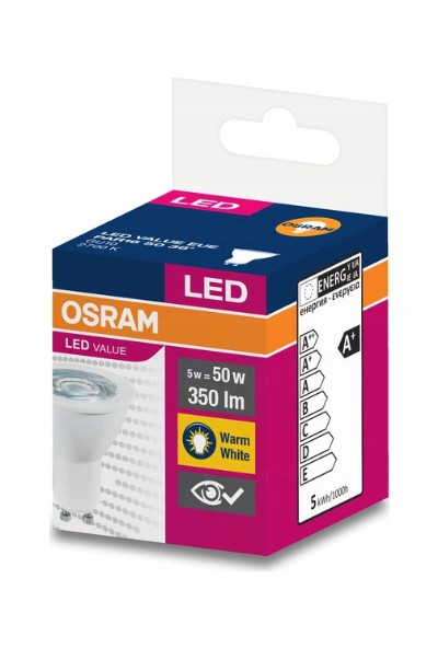 Osram GU10 Duylu 5W Led Ampul 3000 Kelvin Sarı Işık Osram GU10 Duylu 5W Led Ampul 3000 Kelvin Sarı Işık