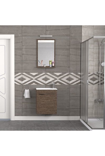 Biani Fix Arya 50 cm Banyo Dolabı Renk Aybe Kahve Biani Fix Arya 50 cm Banyo Dolabı Renk Aybe Kahve