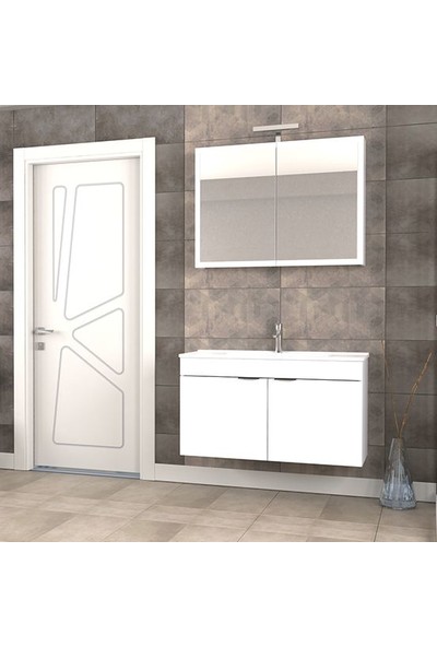 Biani Fix Loft 100 cm Banyo Dolabı Renk Mat Beyaz